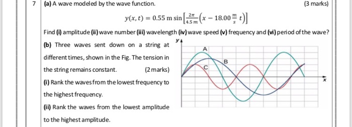 Solved 4.5 m 7 (a) A wave modeled by the wave function. (3 | Chegg.com