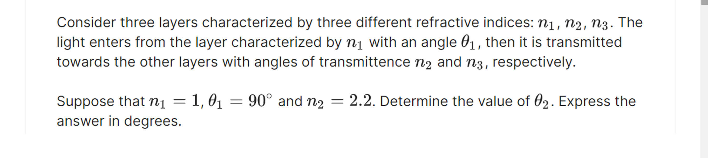 Solved Consider three layers characterized by three | Chegg.com