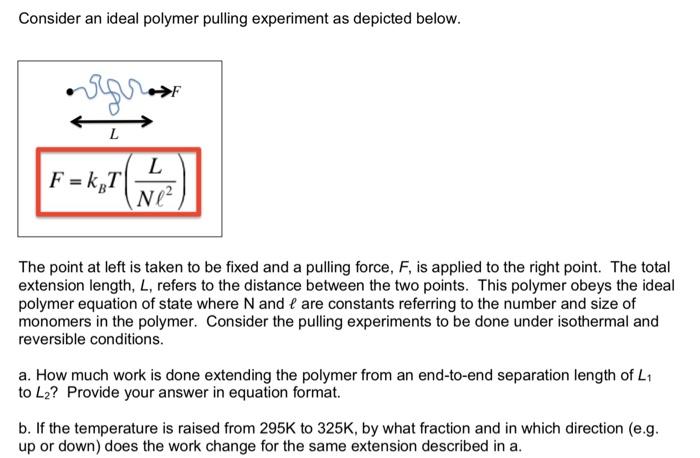 Solved Consider an ideal polymer pulling experiment as | Chegg.com