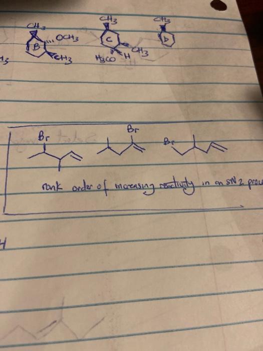 Solved tz OCH3 IB CH3 az RCH3 HycoH Brobe to in ronk onder | Chegg.com