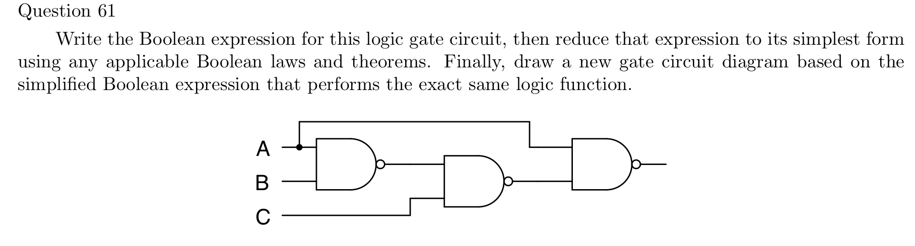 Solved Question 61Write the Boolean expression for this | Chegg.com