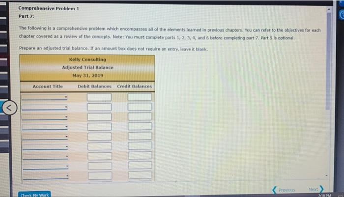 Comprehensive Problem 1 Part 7 The Following Is A