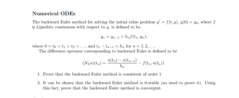 Solved its numerical ODE question.kindly give detailed | Chegg.com