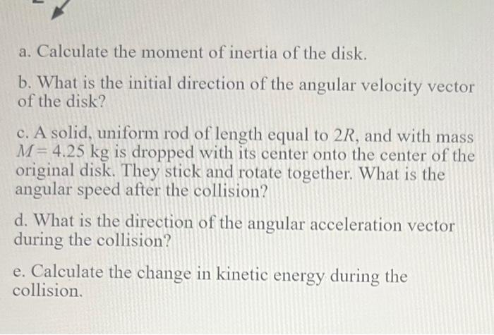 Solved A solid, uniform disk of mass m=3.75 kg and radius R= | Chegg.com