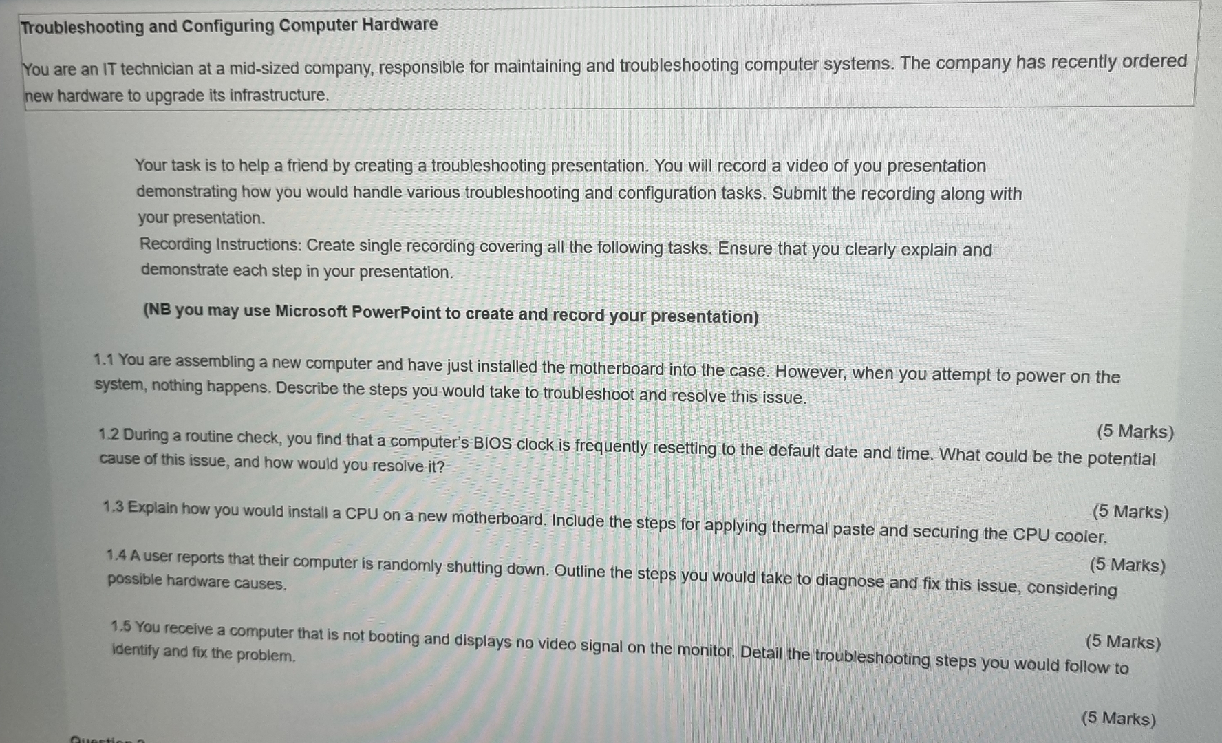 Solved Troubleshooting and Configuring Computer HardwareYou | Chegg.com