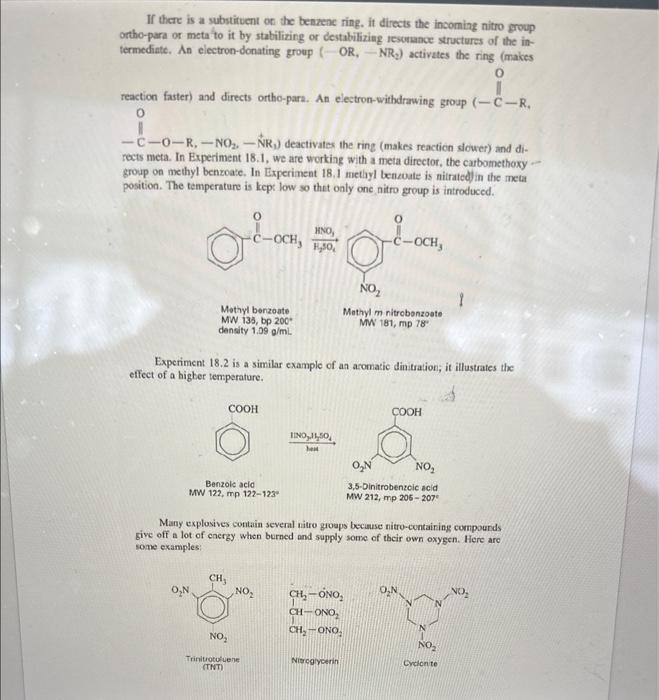 Solved Experiment 3 - Electrophilic Aromatic Substitution: | Chegg.com