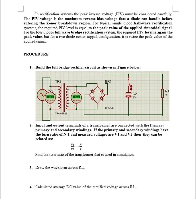 Solved EXPERIMENT 3 Full-Wave Rectification Objective To | Chegg.com