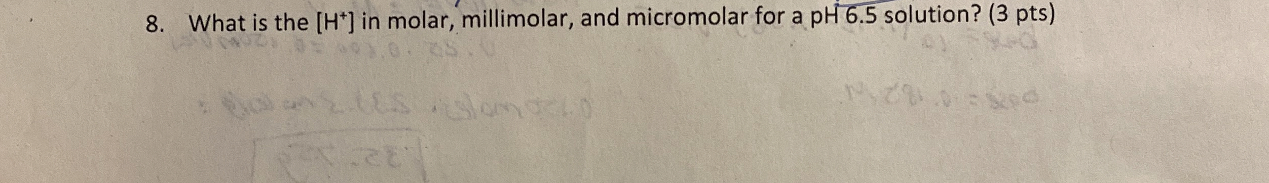 Solved What is the H in molar, millimolar, and micromolar | Chegg.com