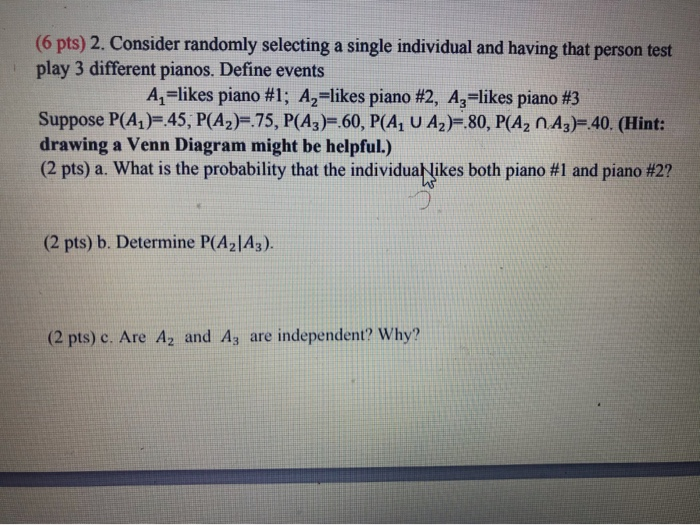 Solved (6 pts) 2. Consider randomly selecting a single | Chegg.com