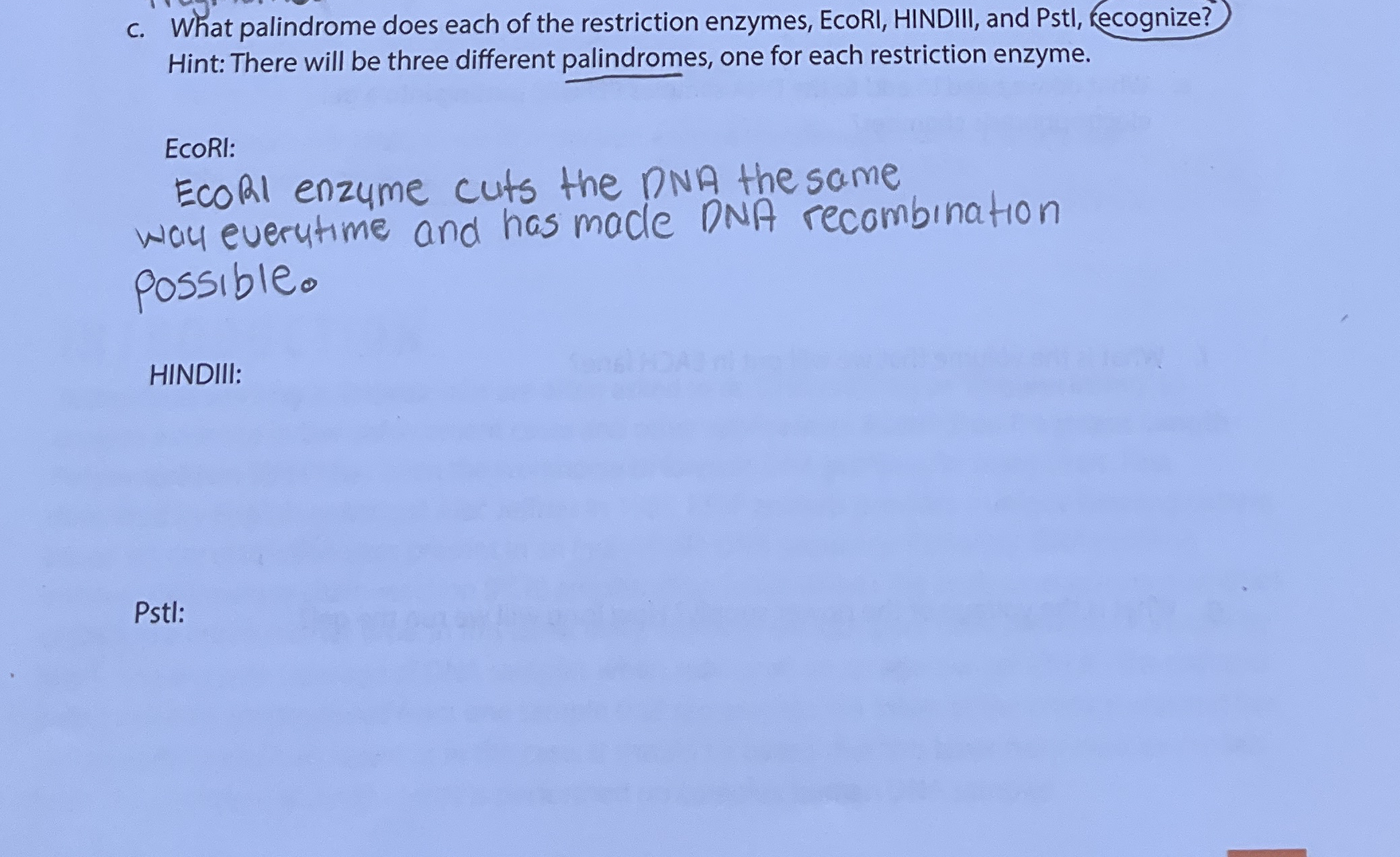 Solved c. ﻿What palindrome does each of the restriction | Chegg.com