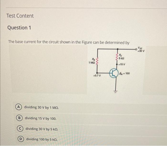 Solved The base current for the circuit shown in the Figure | Chegg.com