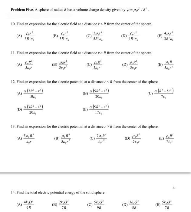 Solved 10. Find an expression for the electric field at a | Chegg.com