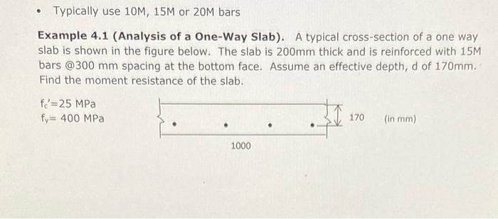 Solved Example 4.1 (Analysis of a One-Way Slab). A typical | Chegg.com