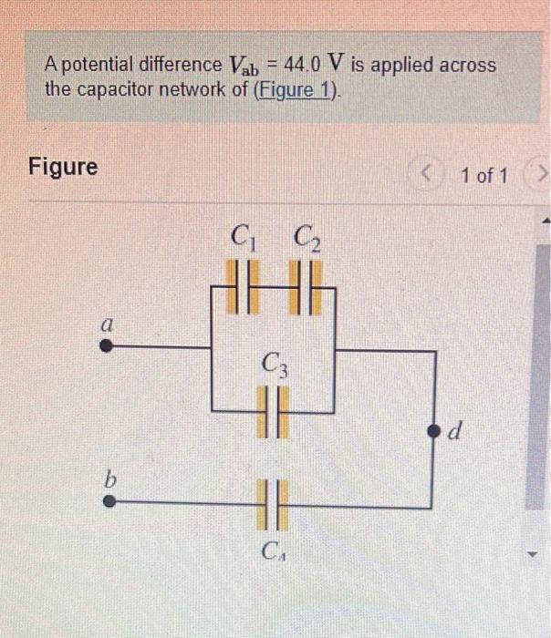 Solved A potential difference Vab=44.0 V is applied across | Chegg.com