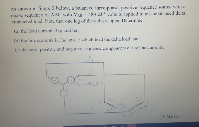 Solved As shown in figure 2 below, a balanced three-phase, | Chegg.com