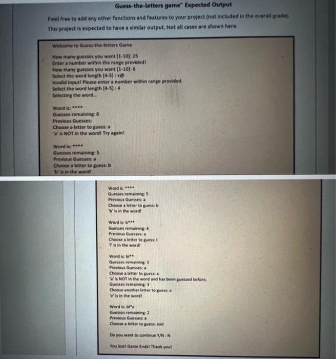 Solved You need to build this game where the user can guess | Chegg.com