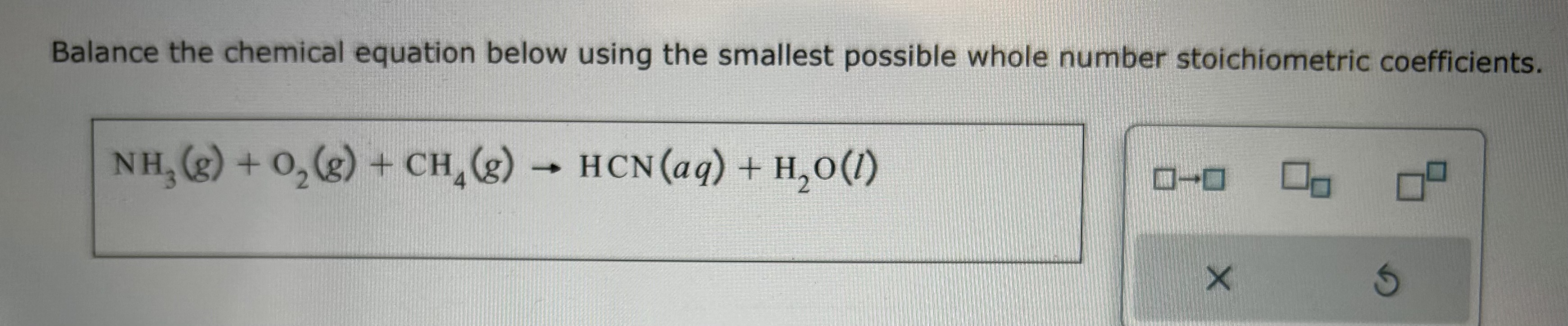 Solved Balance the chemical equation below using the | Chegg.com