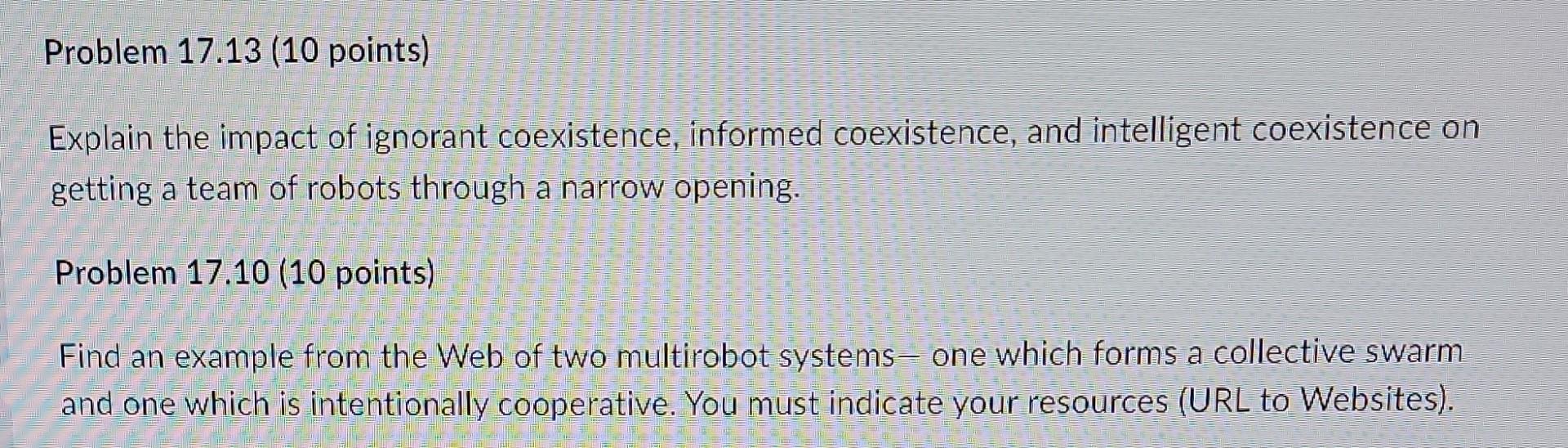 Solved Problem 17.13 (10 points) Explain the impact of | Chegg.com