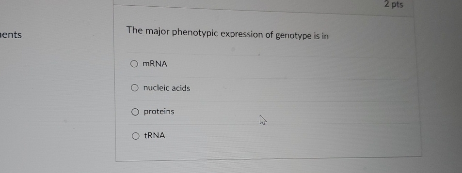 Solved The major phenotypic expression of genotype is | Chegg.com