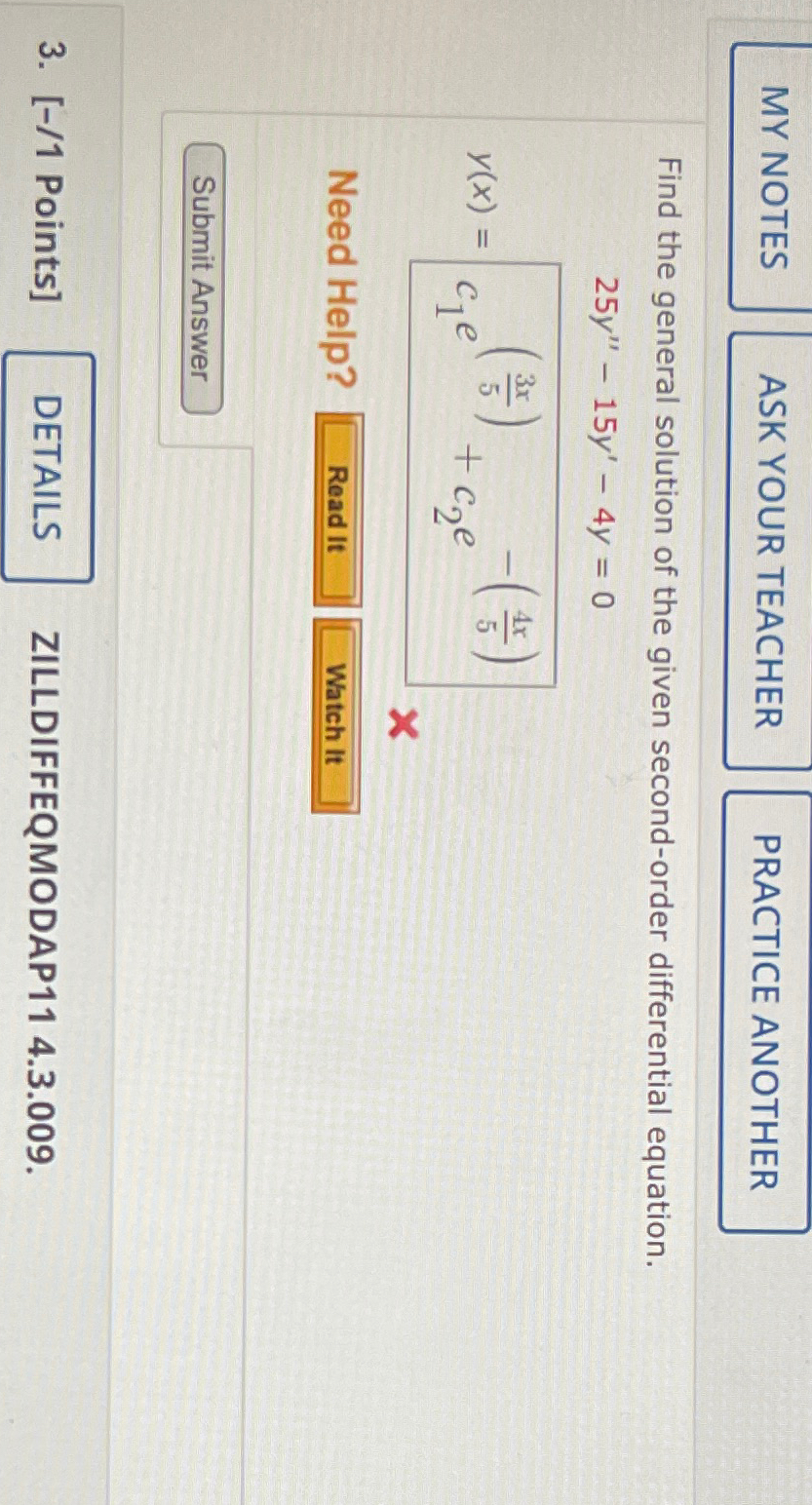 Solved Find the general solution of the given second-order | Chegg.com