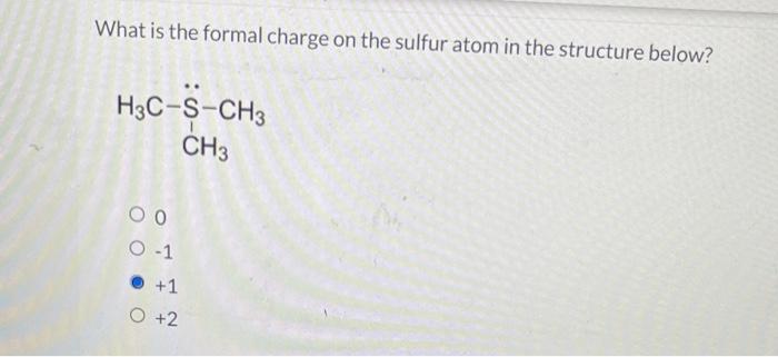 Solved What is the formal charge on the sulfur atom in the | Chegg.com