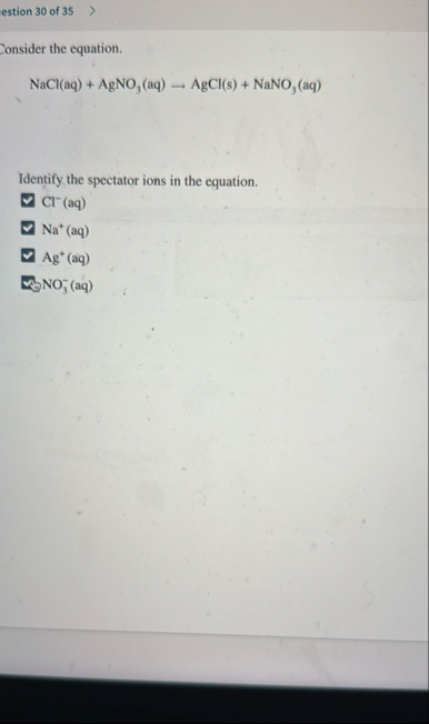 Solved estion 30 ﻿of 35Consider the | Chegg.com