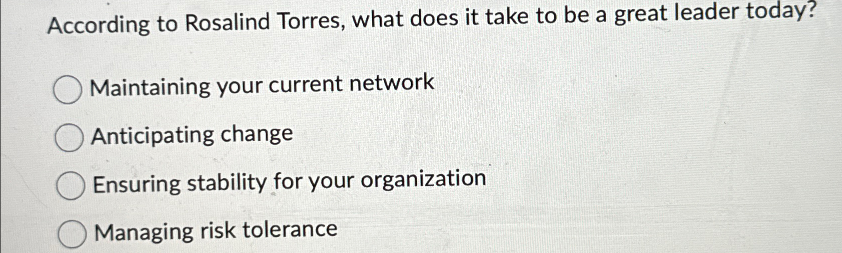 Solved According to Rosalind Torres, what does it take to be | Chegg.com