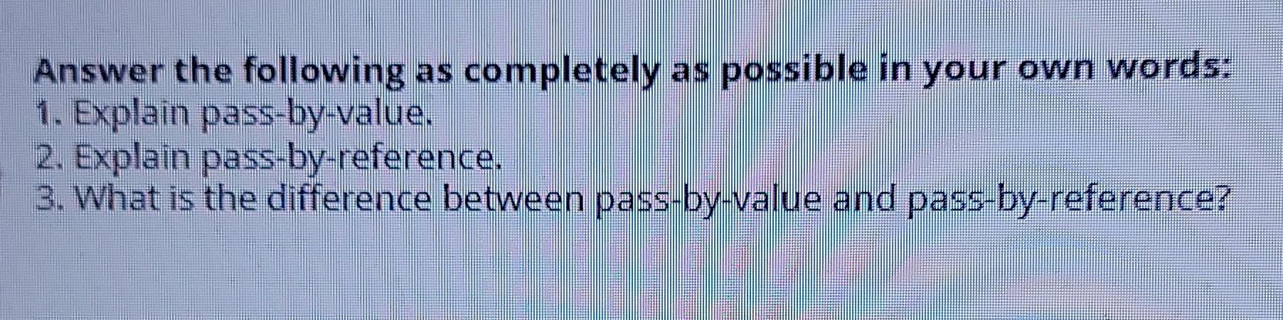 Solved Answer the following as completely as possible in | Chegg.com