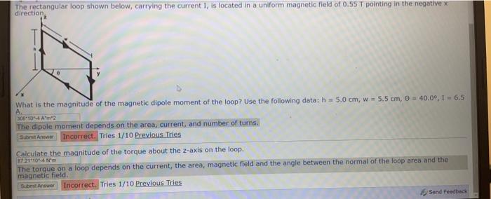 Solved The rectangular loop shown below, carrying the | Chegg.com