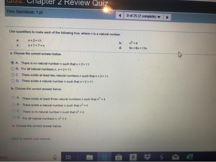 Solved QU12. Chapter 2 Review Quiz This Question: 1 pt 8 of | Chegg.com