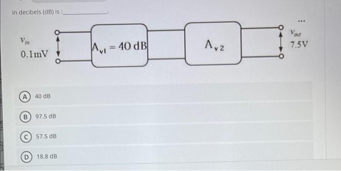 Solved in decibels (dB) is : 40 dB 97.5 dB 57.5 dB 18.8 dB | Chegg.com