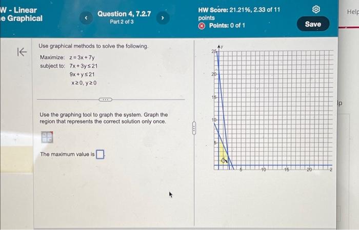 Solved W - Linear e Graphical K Question 4, 7.2.7 Part 2 of | Chegg.com