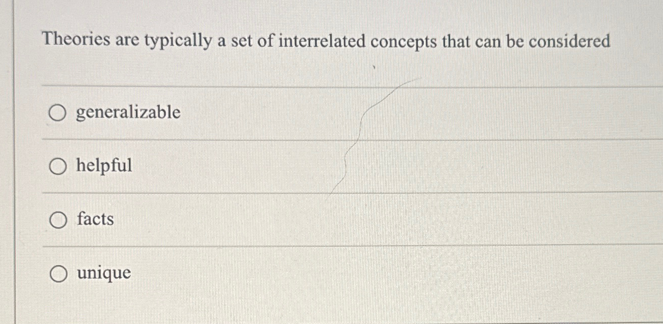 Solved Theories are typically a set of interrelated concepts | Chegg.com