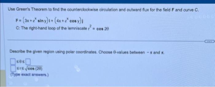Solved Use Green's Theorem to find the counterclockwise | Chegg.com