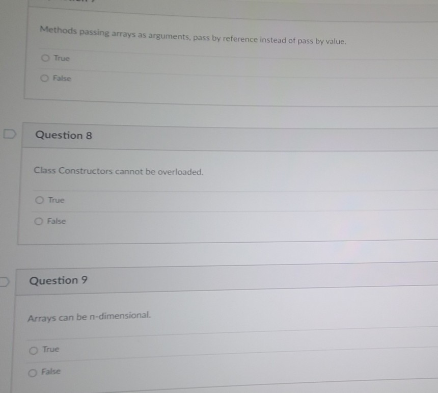 Solved Methods passing arrays as arguments, pass by | Chegg.com