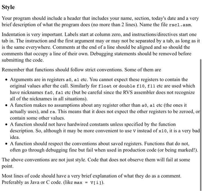 Solved Write three short RISC-V assembly functions maxv, | Chegg.com