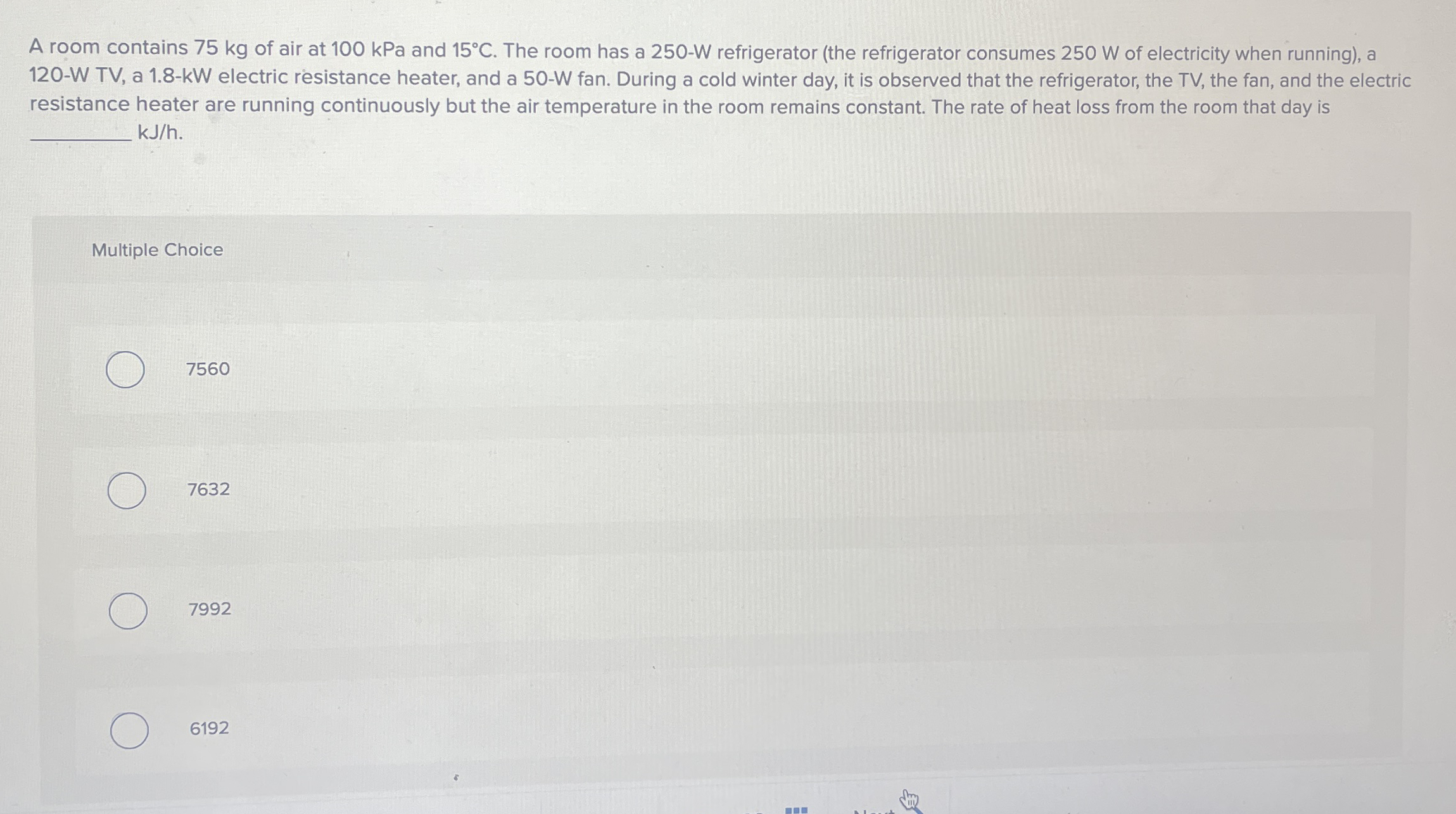 Solved A room contains 75 ﻿kg of air at 100 ﻿kPa and 15°C. | Chegg.com
