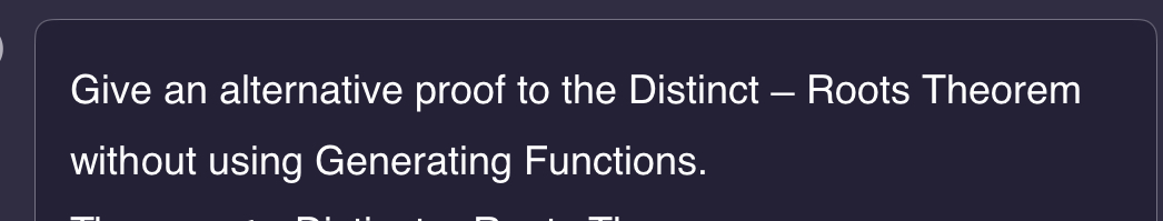 Solved Give an alternative proof to the Distinct - ﻿Roots | Chegg.com