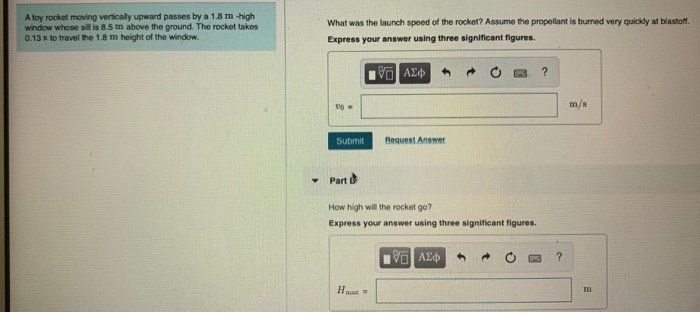 Solved A toy rocket moving vertically upward passes by a 1.8 | Chegg.com