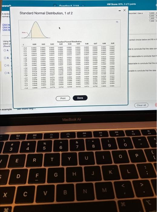 Critical Values for Normal Probability | Chegg.com