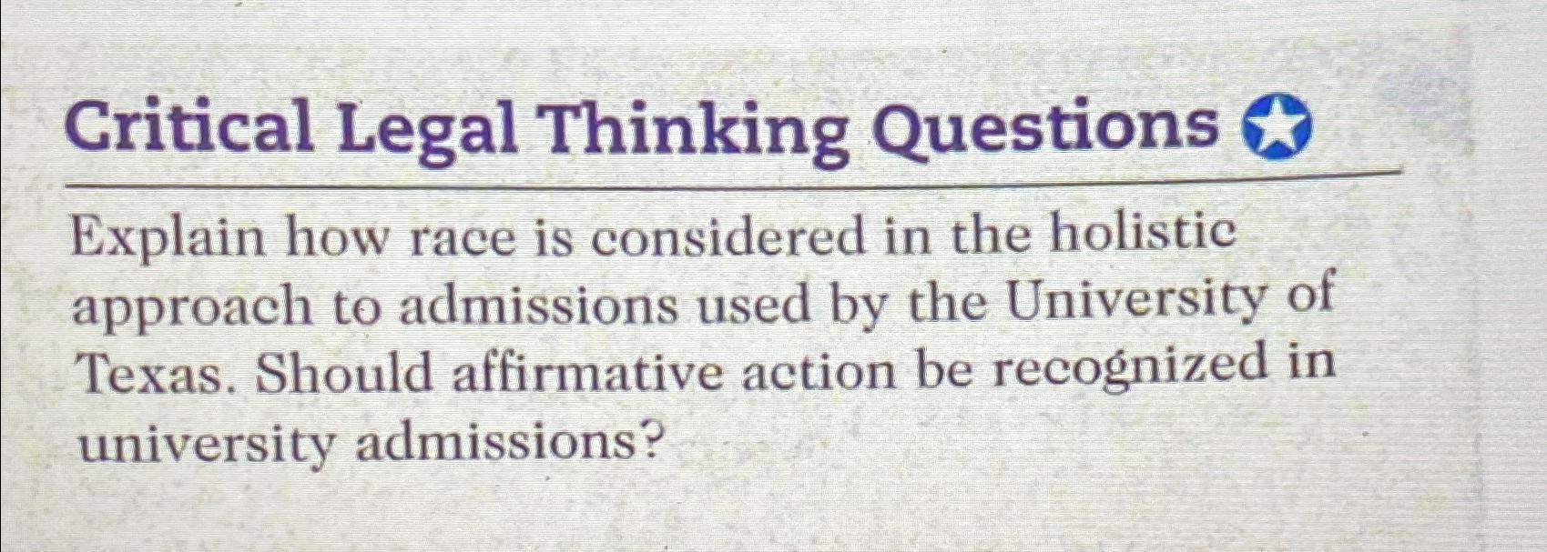Solved Critical Legal Thinking QuestionsExplain how race is | Chegg.com