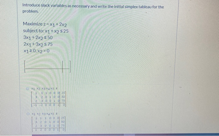 Solved Introduce slack variables as necessary and write the | Chegg.com