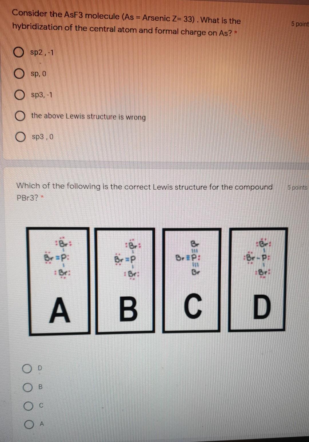 Solved Consider the AsF3 molecule (As = Arsenic Z= 33). What | Chegg.com