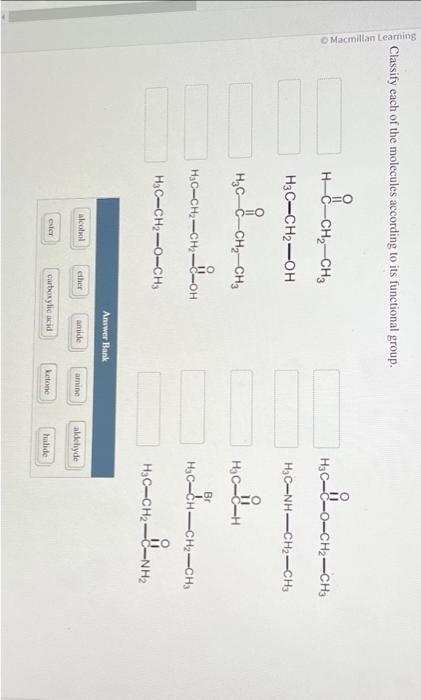 Solved Classify each of the molecules according to its | Chegg.com