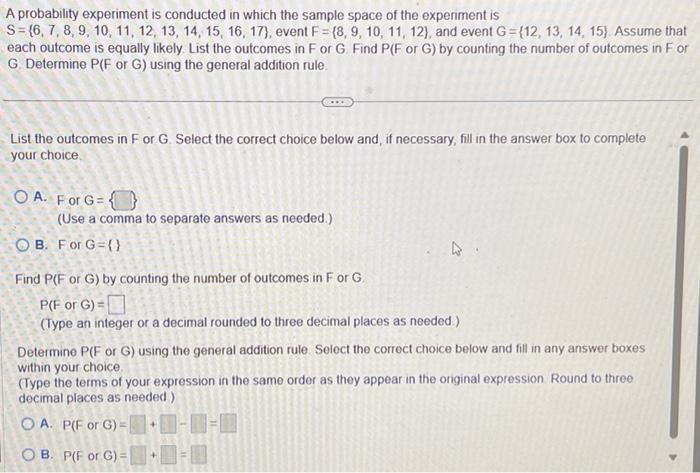 Solved A probability experiment is conducted in which the | Chegg.com