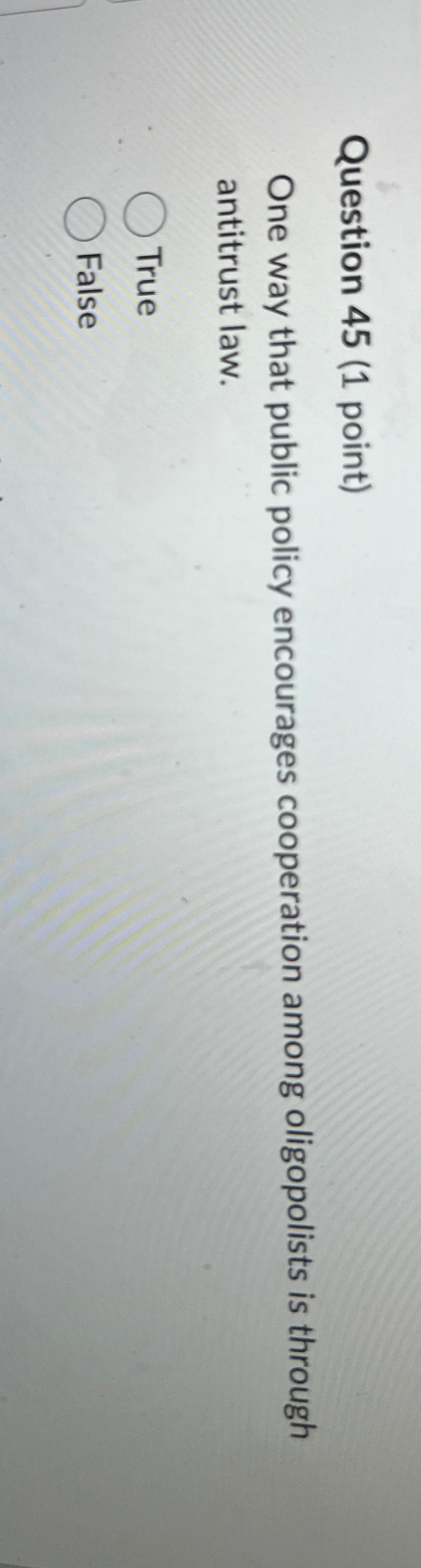 Solved Question 45 (1 ﻿point)One way that public policy | Chegg.com