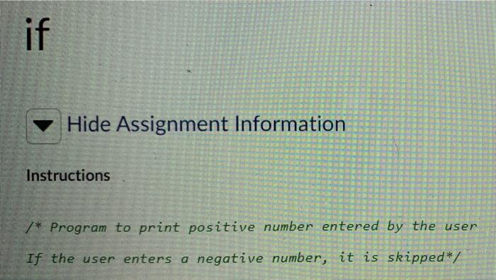 Solved if Hide Assignment Information Instructions /* | Chegg.com