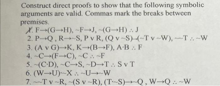 Solved Construct direct proofs to show that the following | Chegg.com
