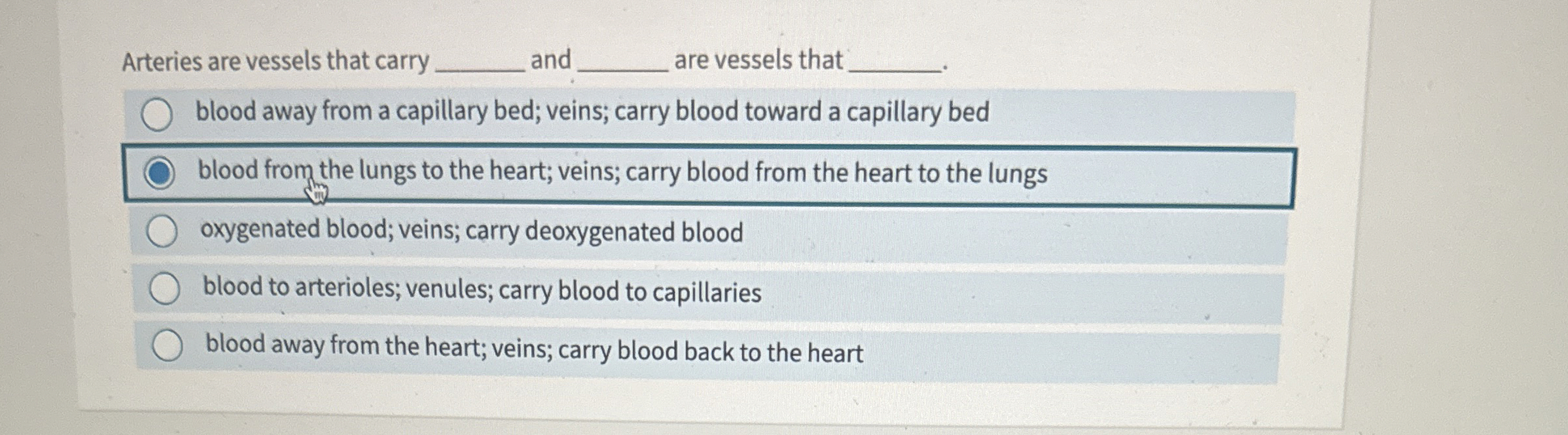 Solved Arteries are vessels that carry ﻿and ﻿are vessels | Chegg.com