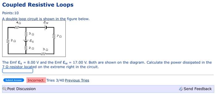 Solved Coupled Resistive Loops Points:10 A double loop | Chegg.com